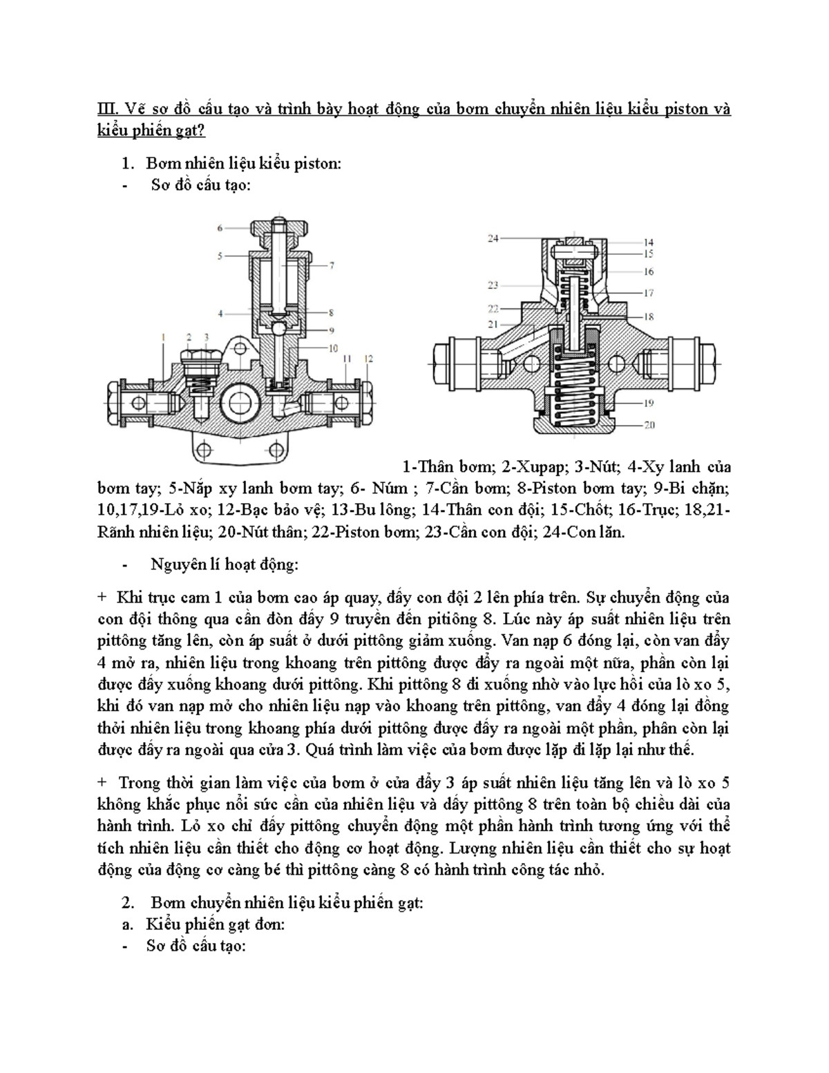 Câu 3 Tntbnltt - dfhb - III. Vẽ sơ đồ cấu tạo và trình bày hoạt động ...