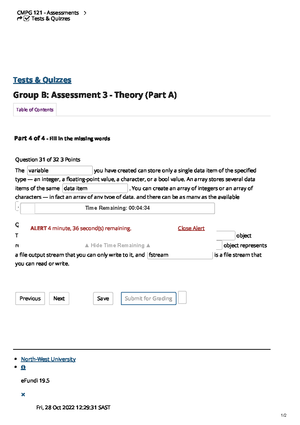Formal test - Instructions Distance - 1 of 8 CMPG 121 Semester (Formal ...