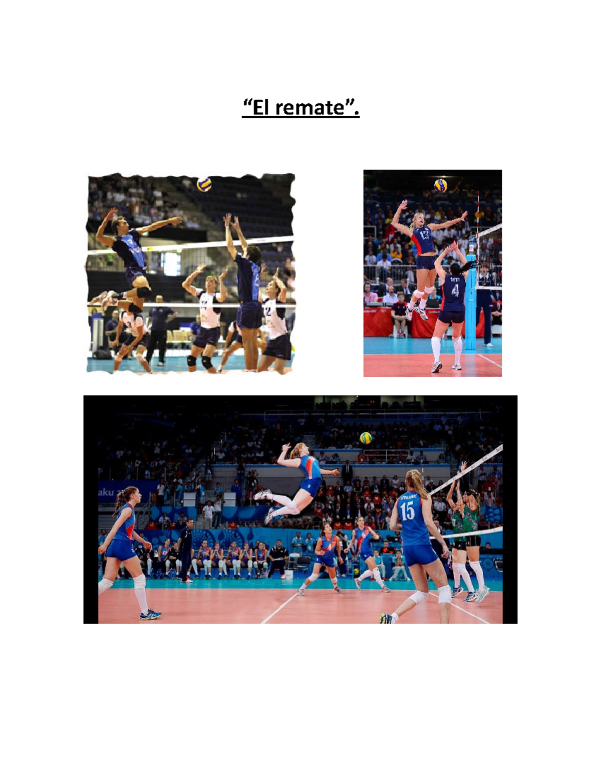 El remate en Voley - “El remate”. Diferenciar el remate del ataque ...