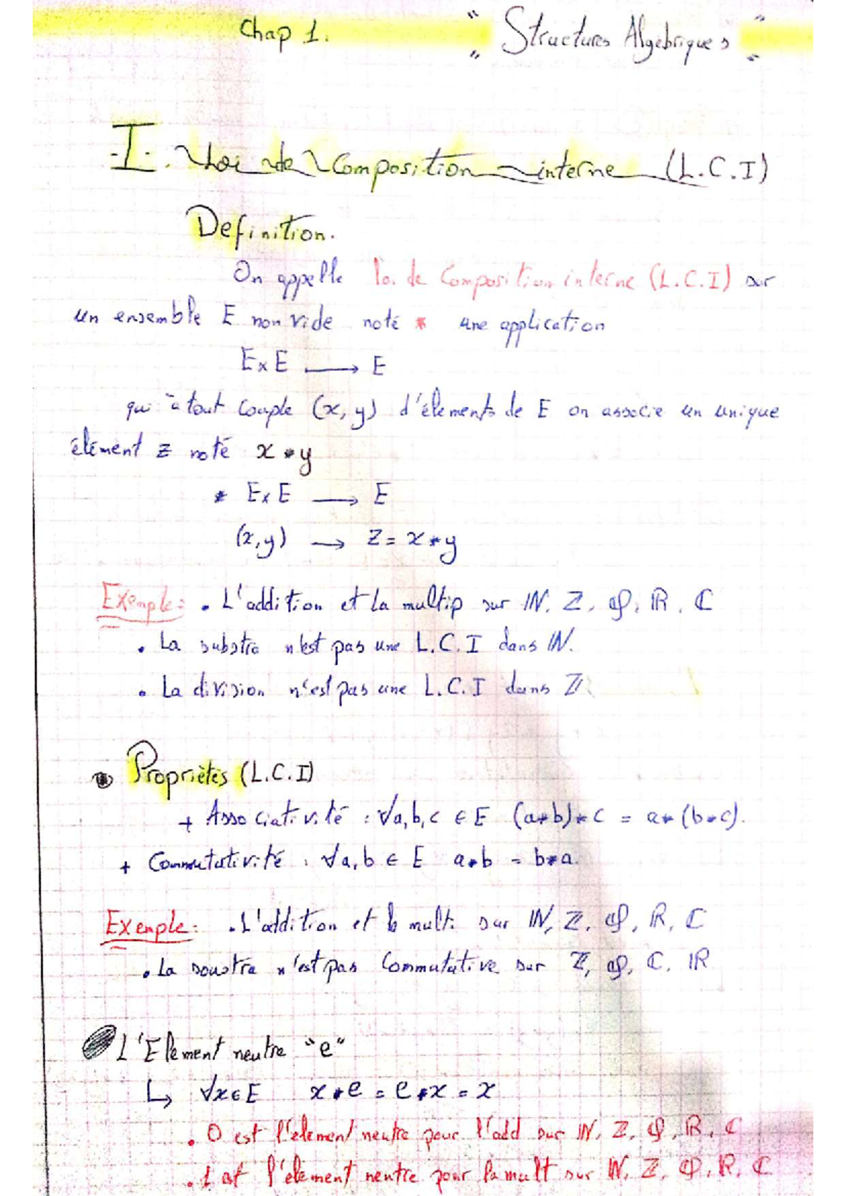 Les Structures algébriques - Algebre 2 - Studocu
