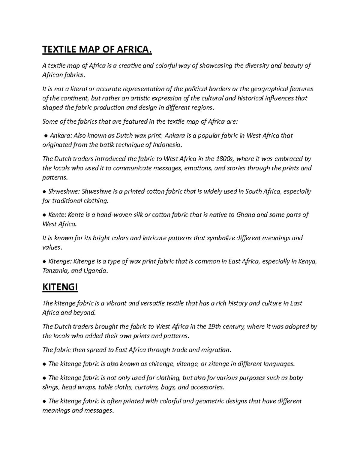 Textile MAP OF Africa - TEXTILE MAP OF AFRICA. A textile map of Africa ...