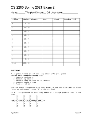 Cs2200-project 5 - 2023 spring project - CS 2200 Systems and Networking Prof. Ramachandran ...