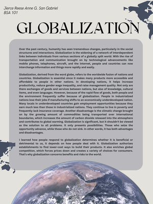 Globalization - Notes and Activities - G L O B A L I Z A T I O NG L O B ...