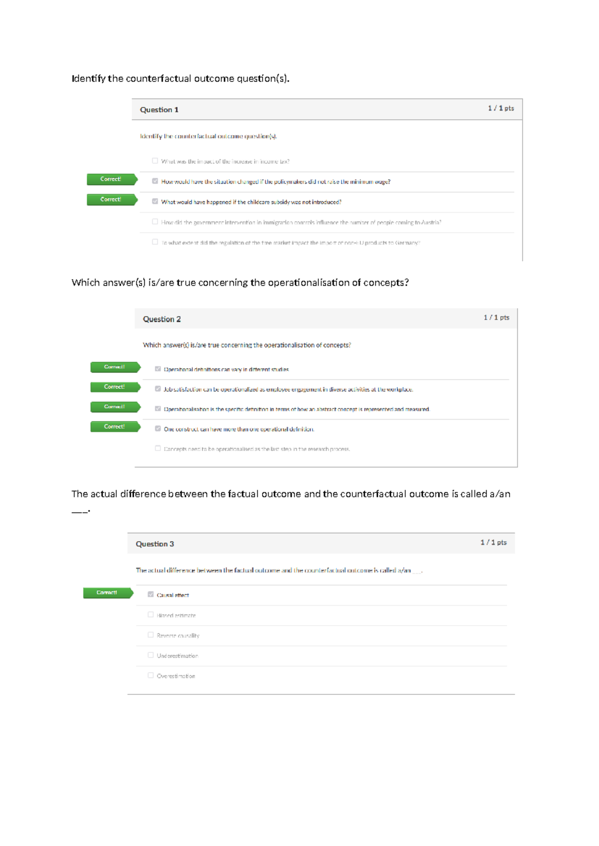 Quiz1 - Identify the counterfactual outcome question(s). Which answer(s ...
