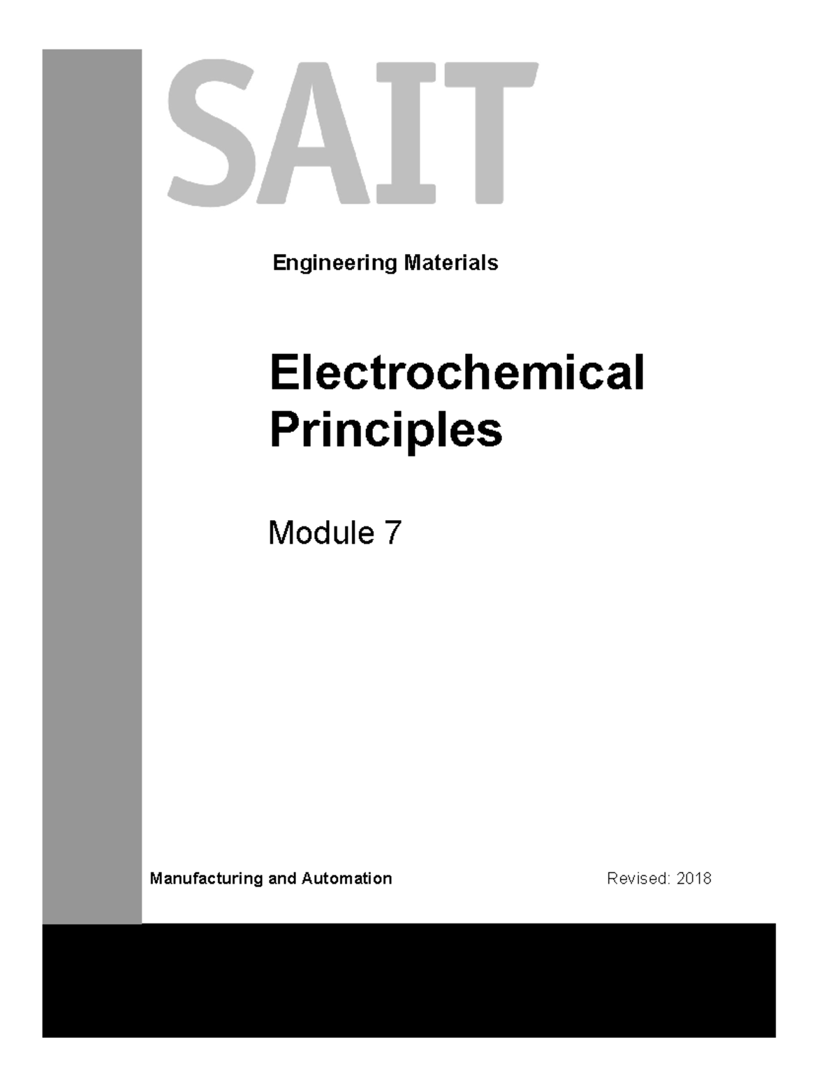 EMTL 250 Module 7 2018 - Electrochemical Principles Module 7 ...