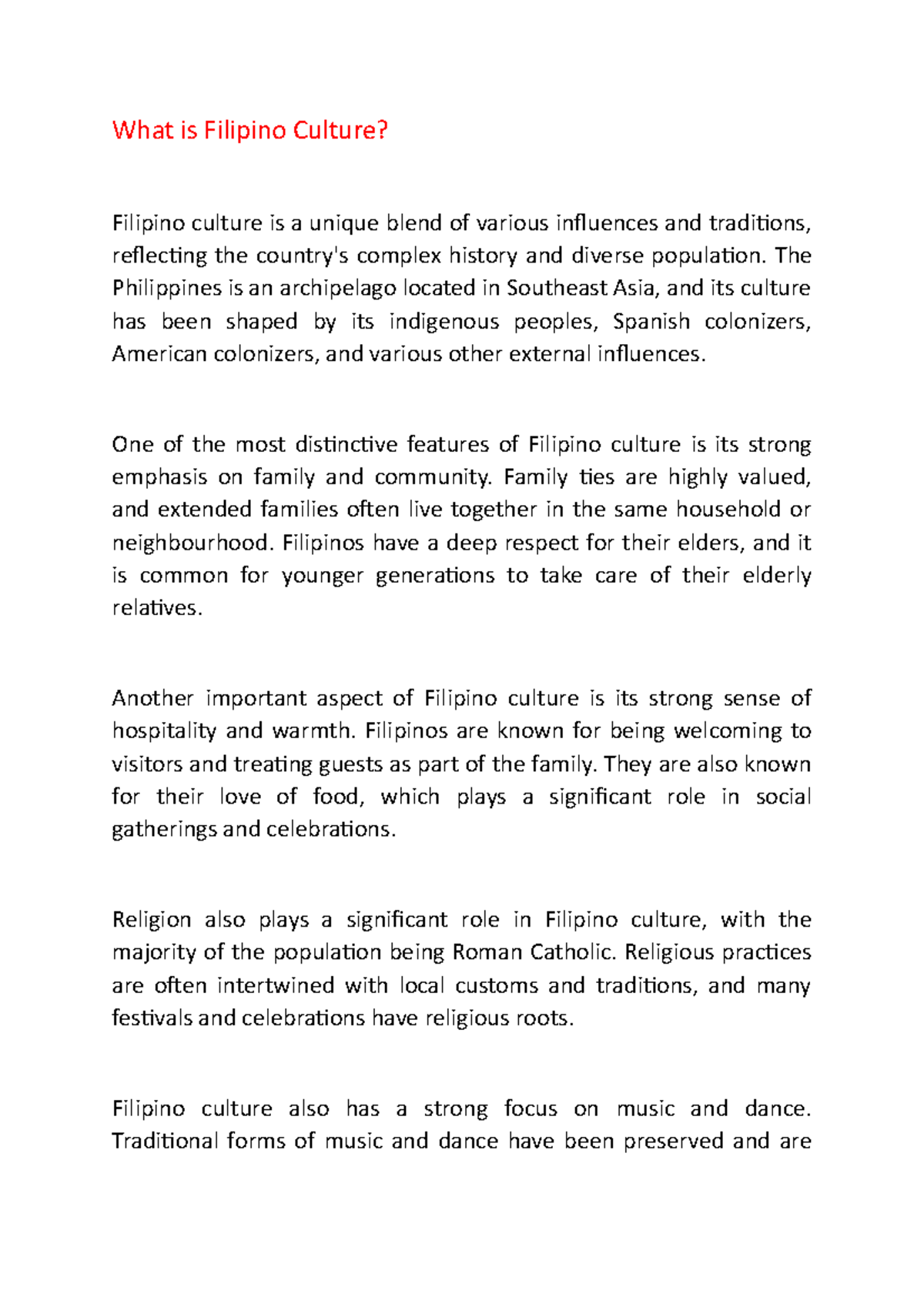 What is Filipino Culture - What is Filipino Culture? Filipino culture ...