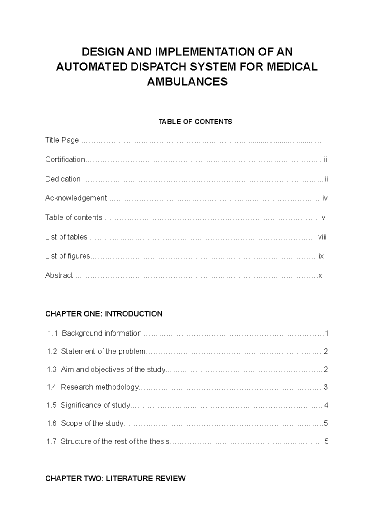 Automated dispatch system - DESIGN AND IMPLEMENTATION OF AN AUTOMATED ...