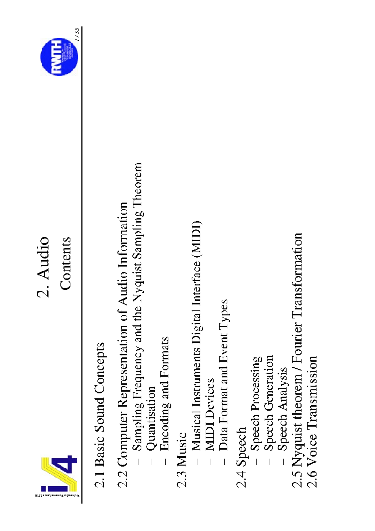 02 Audio - Multimedia - 2. Audio Contents 2 Basic Sound Concepts2 ...