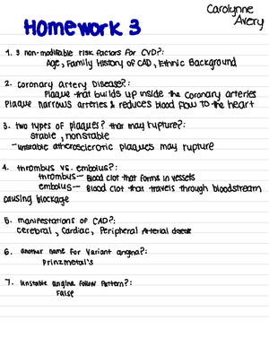Cardiovascular disease hw 2 - HS310 Cardiovascular Disease Spring 2020 Homework 2 This homework ...