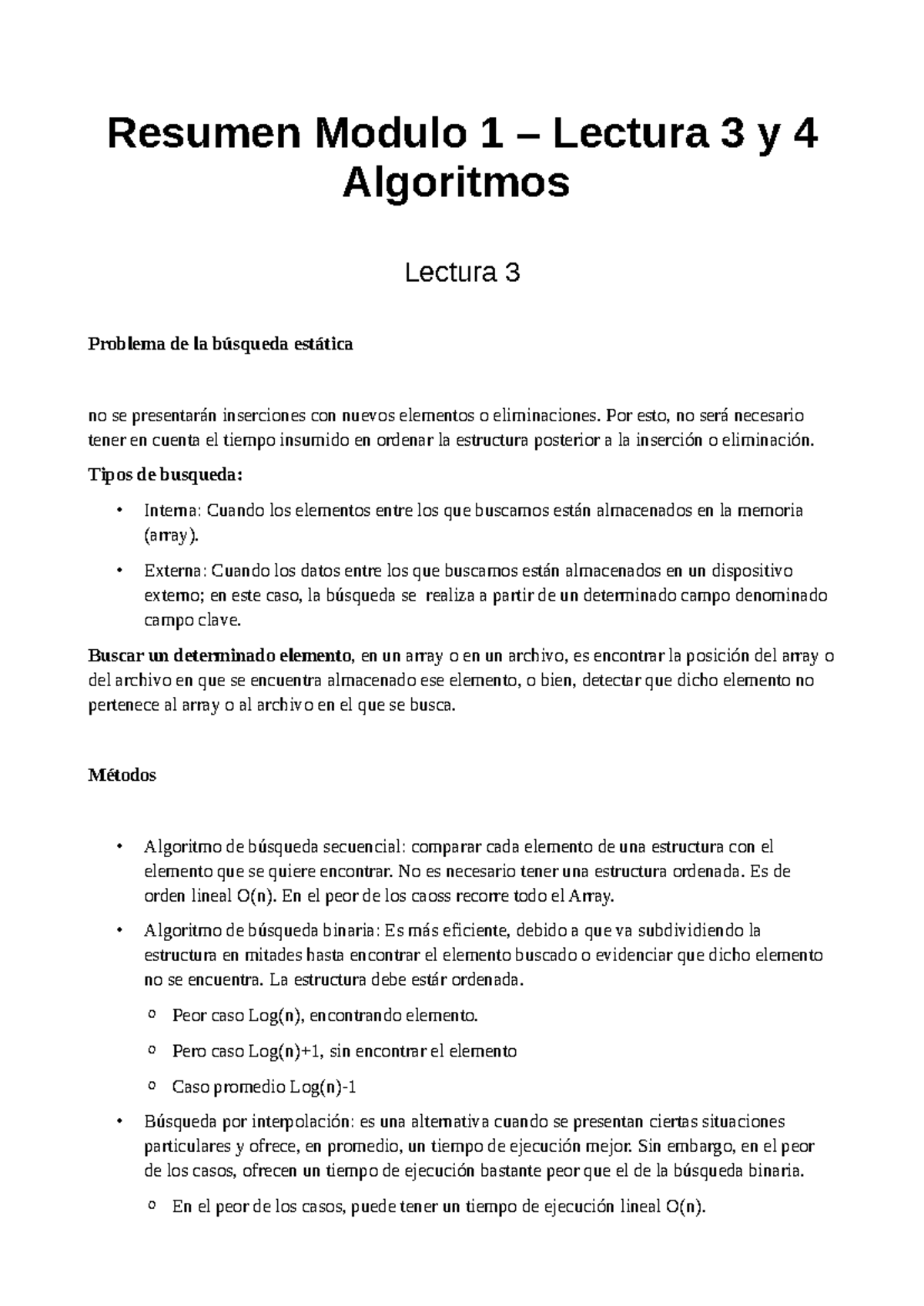 Algoritmos-M1-Lectura 3y4 - Resumen Modulo 1 – Lectura 3 y 4 Algoritmos ...