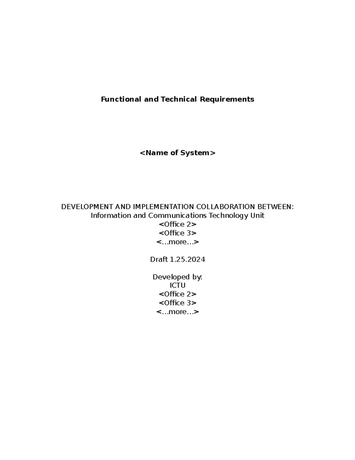 Functional and Technical Requirements Document Human Resource