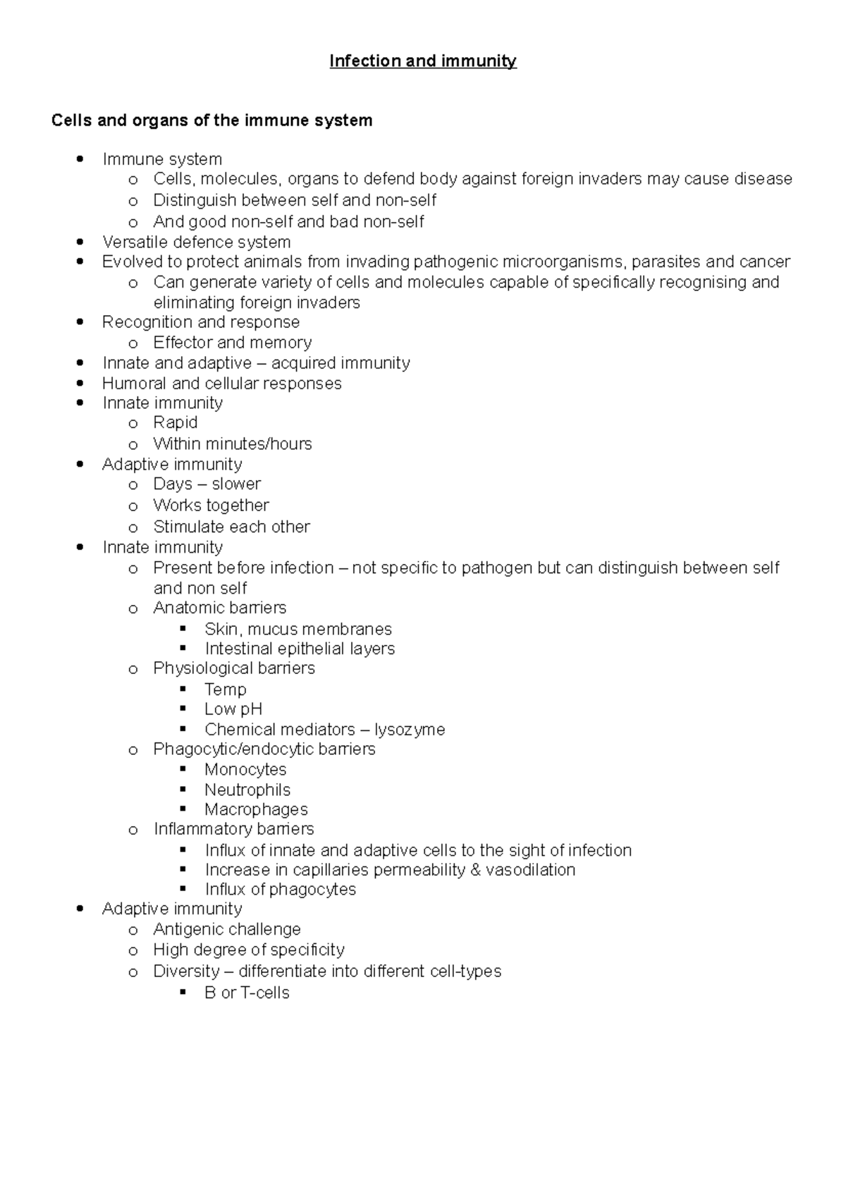 Infection and immunity part 1 - Infection and immunity Cells and organs ...