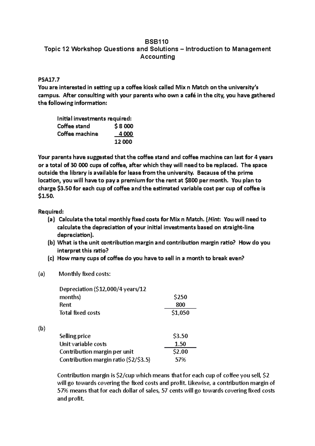 Topic 12 - Workshop - Student Questions and Solutions - BSB Topic 12 ...
