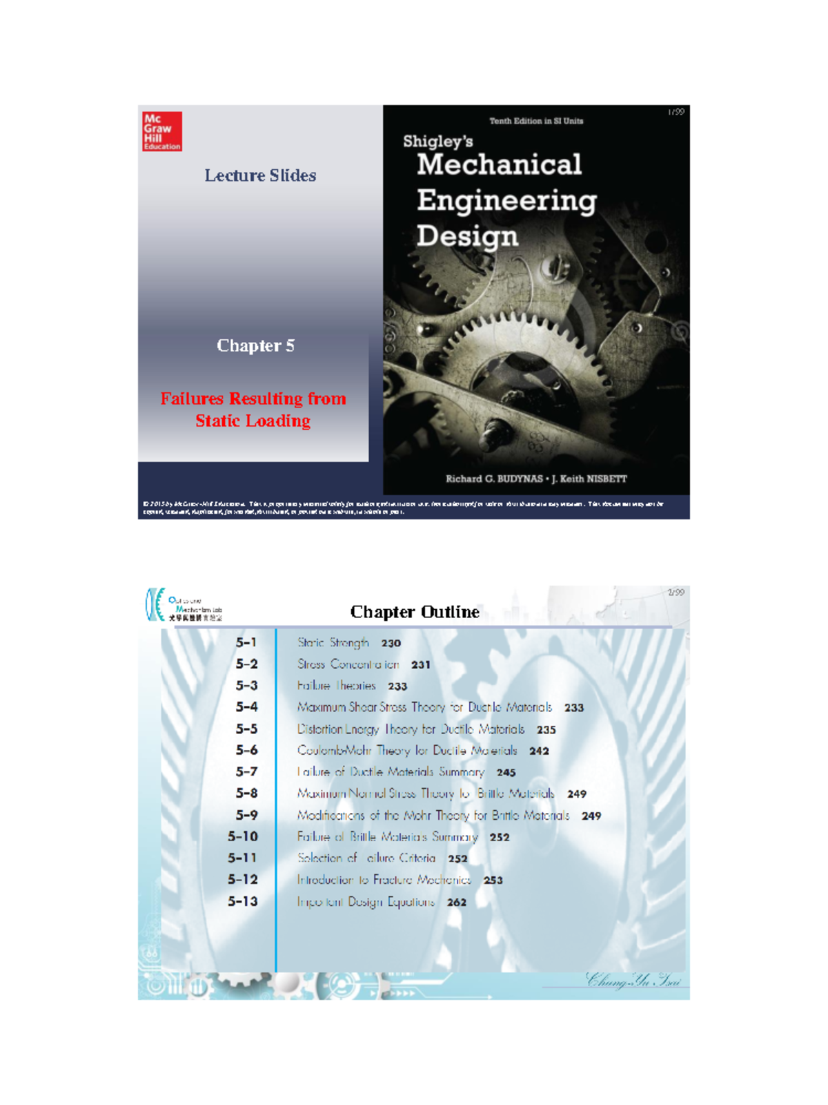 Ch 5 slides 10th ed SI (CY) - Chapter 5 Failures Resulting from Static Loading Lecture Slides ...