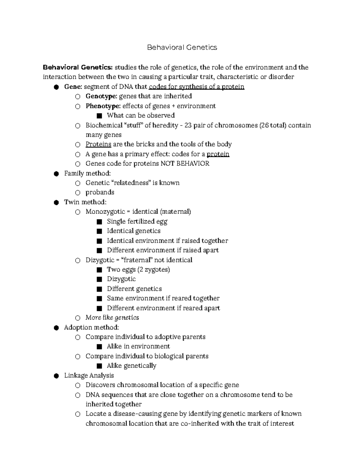 Behavioral Genetics - Dr. Michalski - Behavioral Genetics Behavioral ...