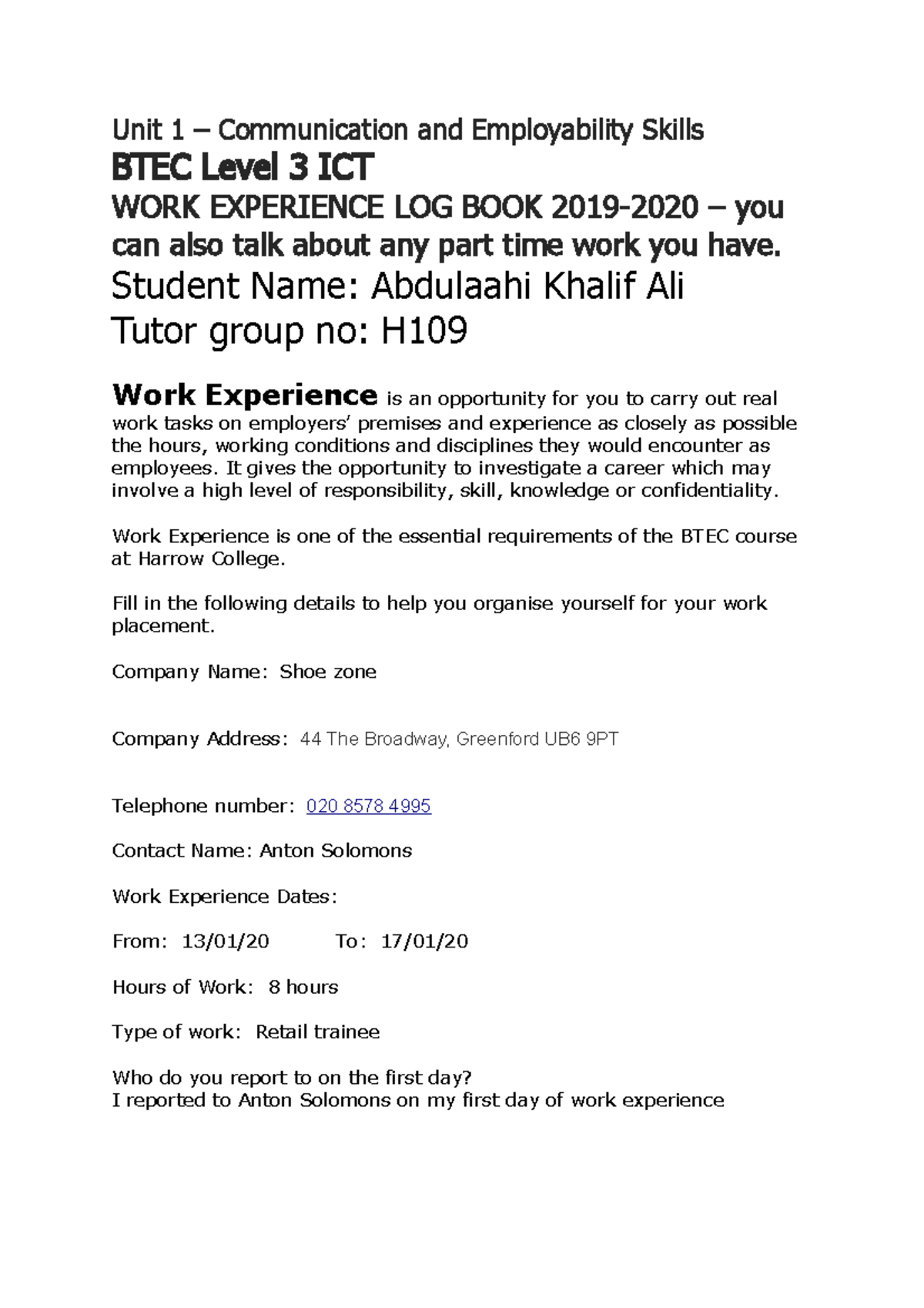 P4 Interpersonal Skills - Unit 1 – Communication and Employability Skills BTEC Level 3 ICT WORK ...