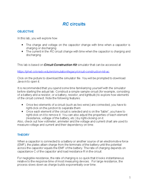Physics Lab Report - UNIT-18 DC Circuits Lab Report 1444- 10/19/ UNIT ...