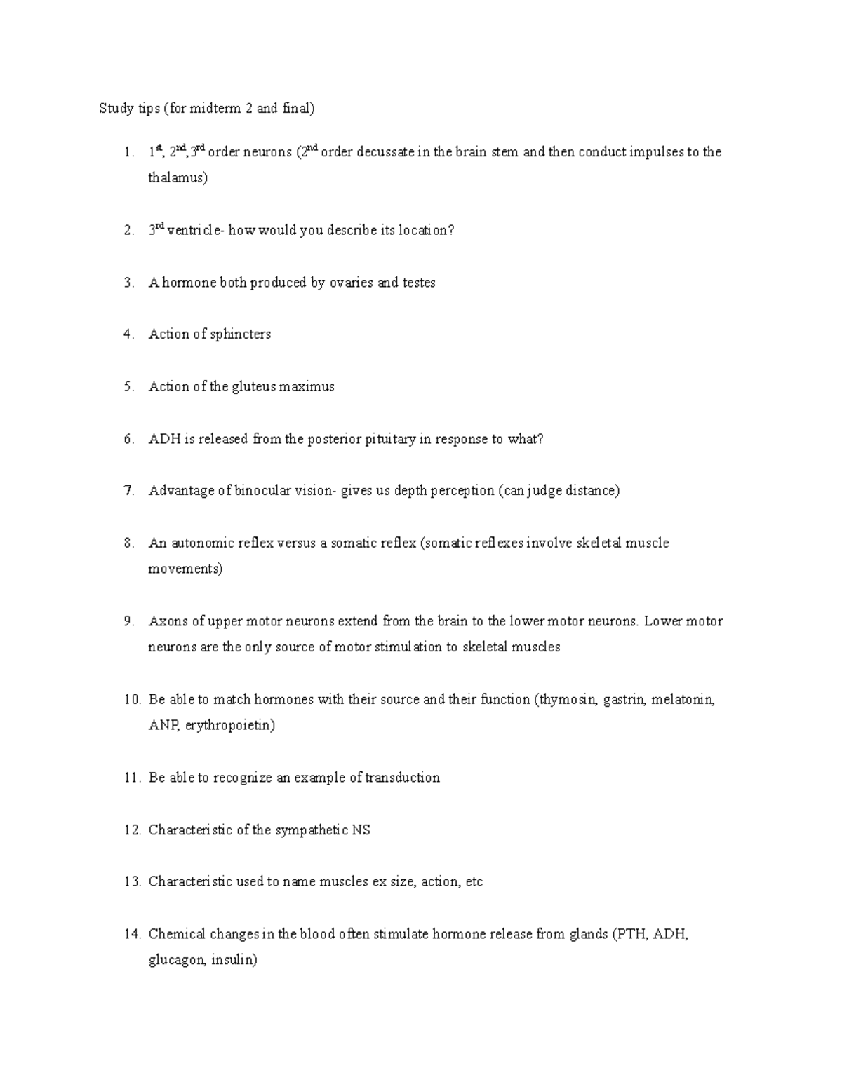 Study notes - In preparation for exams - Study tips (for midterm 2 and ...