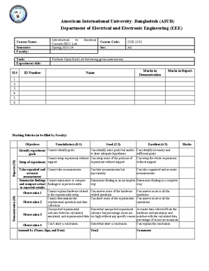 IEC LAB EXP 06 FALL 23-24 - Experiment 6 Students’ Manual American ...