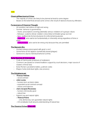Ch. 1 Notes - Origins of the Juvenile Justice System o Juvenile Justice ...