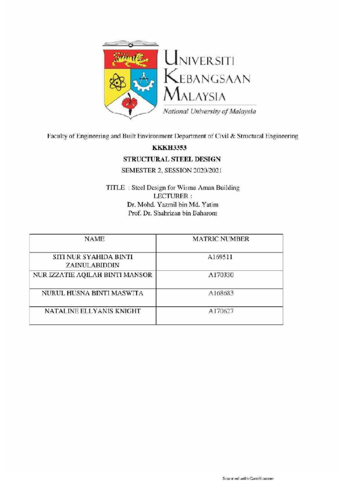 Report Group Steel - Steel Structure - Studocu