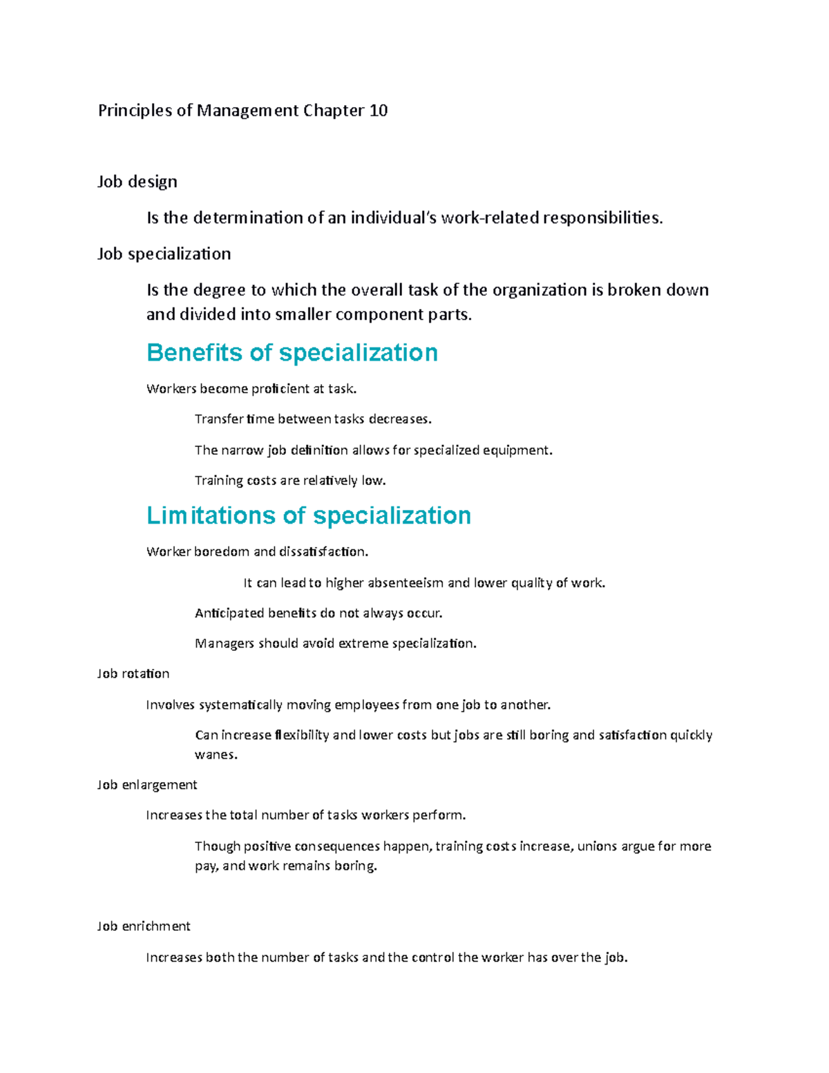 Principles of Management Chp 10 - Principles of Management Chapter 10 ...