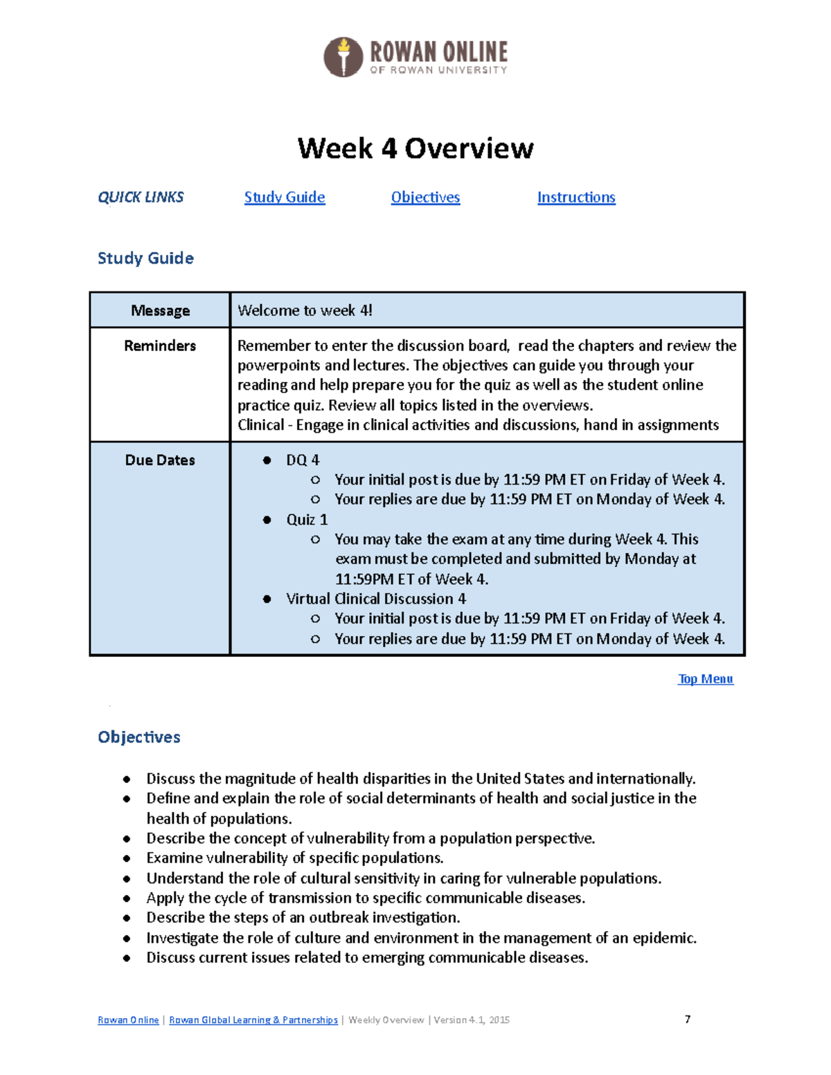 Week 4 Overview - V2.0 - HX-15 - Week 4 Overview QUICK LINKS Study ...
