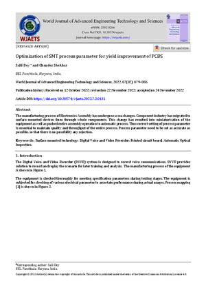 Optimization of Lead Free SMT Reflow - IPC - Presented at IPC Printed ...