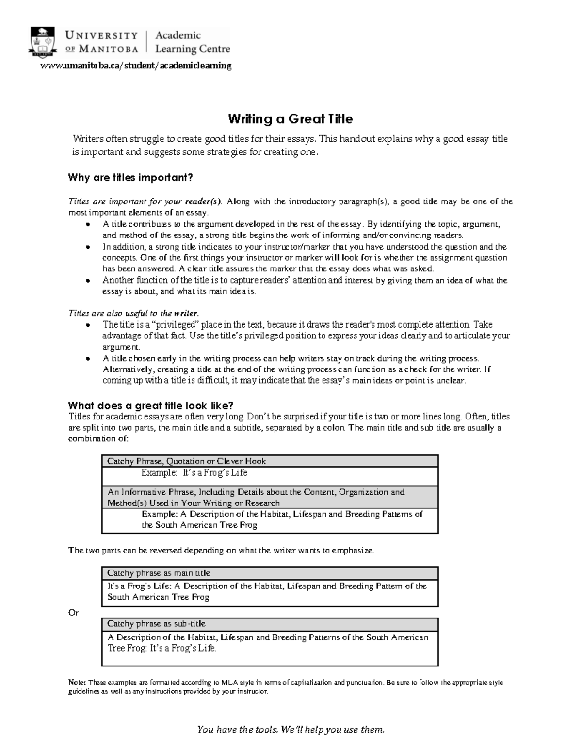 Writing A Great Title English LEARNINGS LESSONS IN ENGLISH FOR Everyone