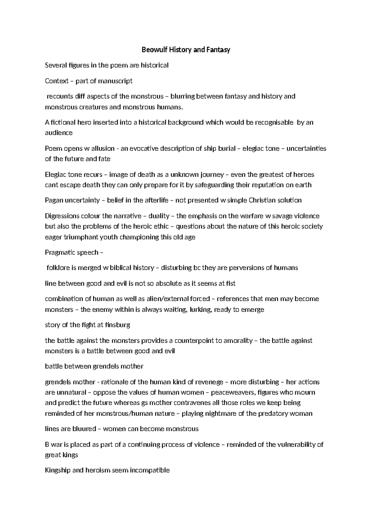 Beowulf Lecture 3 - Beowulf History and Fantasy Several figures in the ...