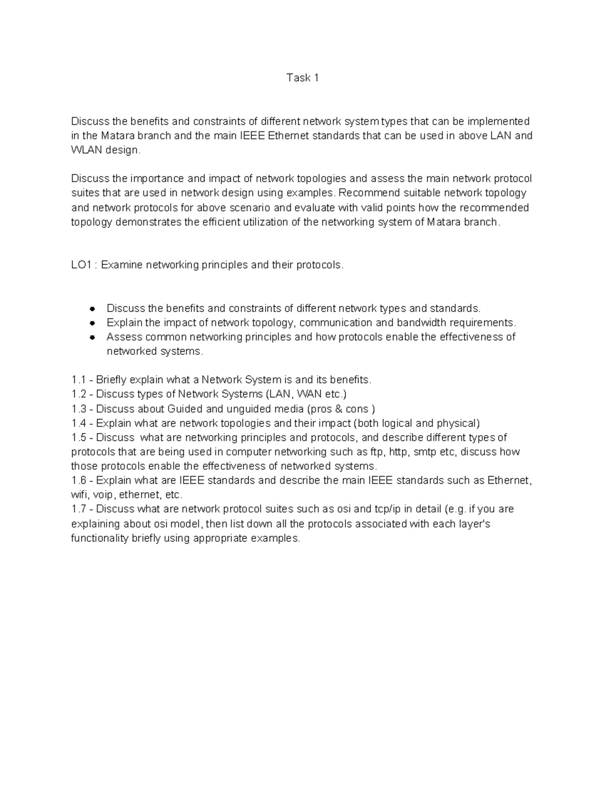 UNIT - 2 Assignment Breakdown Structure - Discuss the benefits and constraints of different ...
