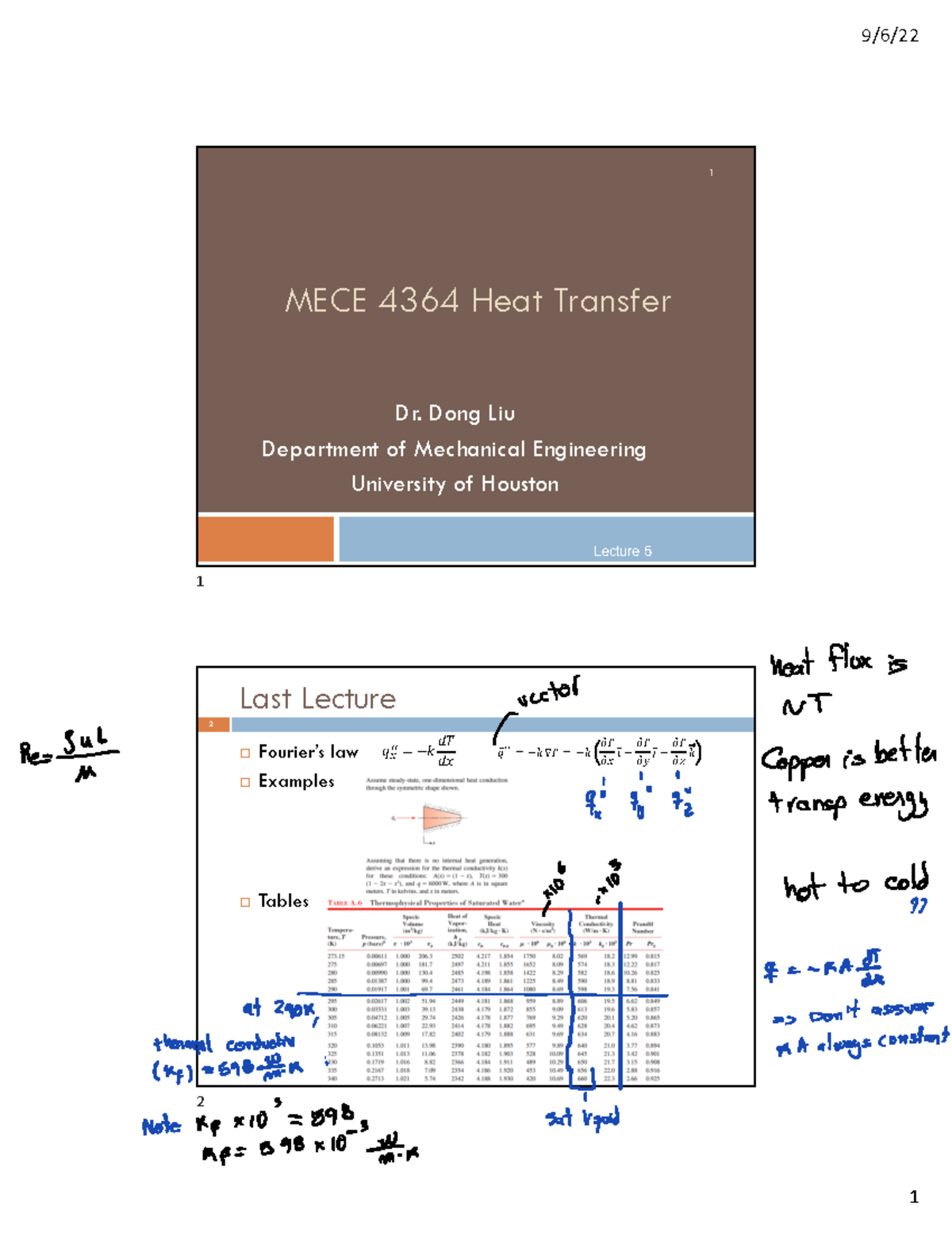 Pt1 Lecture 5 Heat Diffusion Equation - MECE 4364 Heat Transfer Dr ...