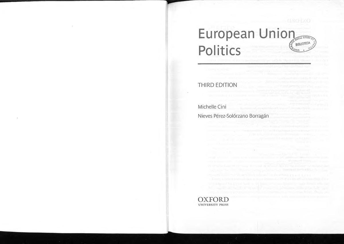 European Union Politics - International Studies - Studocu