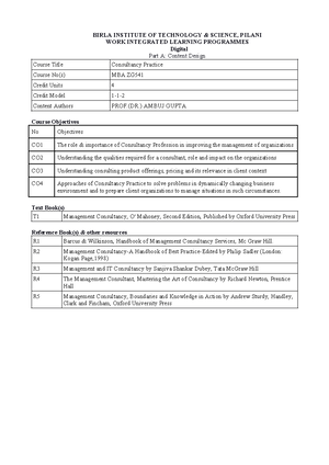 MINI CASE Study 3 - consulting - MINI CASE STUDY 3 Client team members ...