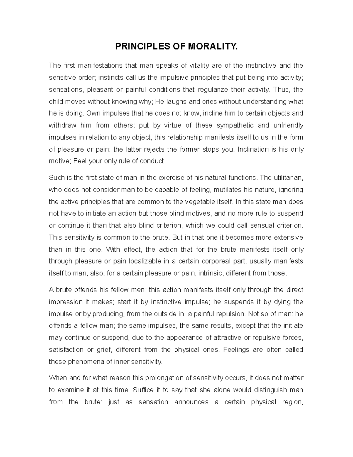 Principles OF Morality - PRINCIPLES OF MORALITY. The first ...