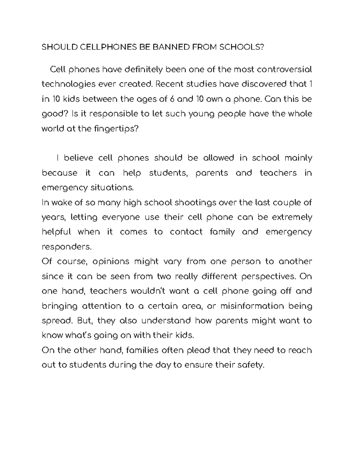 Should Cellphones BE Banned FROM Schools - SHOULD CELLPHONES BE BANNED ...