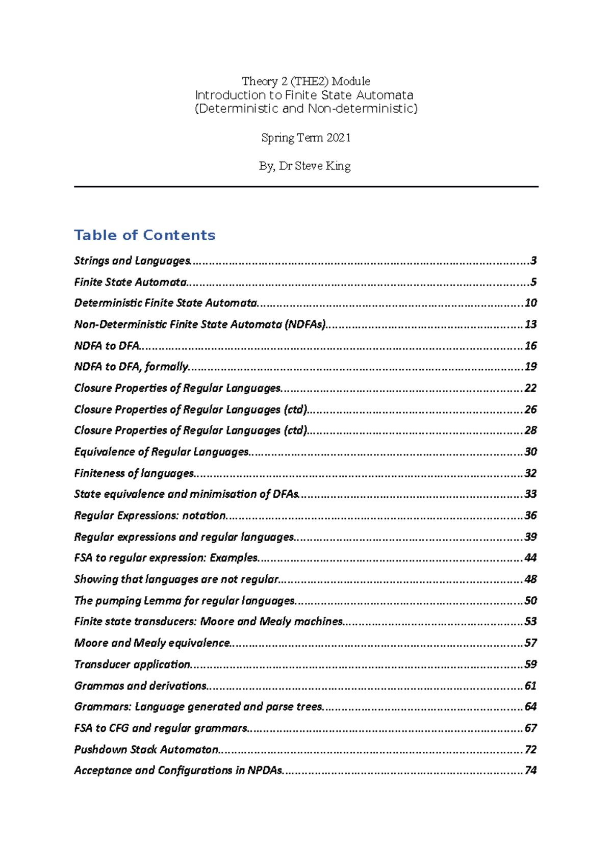 Theory 2 - Combined Notes - Theory 2 (THE2) Module Introduction to ...