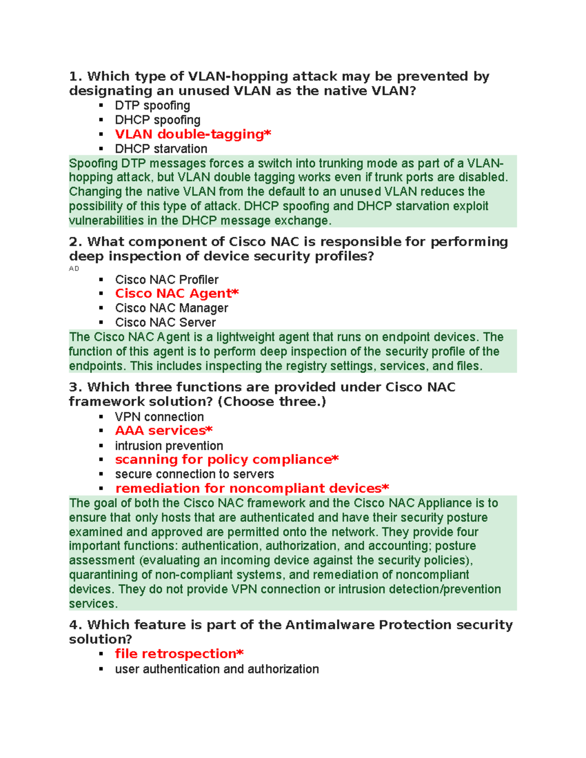 CCNA Sec v2 Chapter 6 Answer - Which type of VLAN-hopping attack may be ...