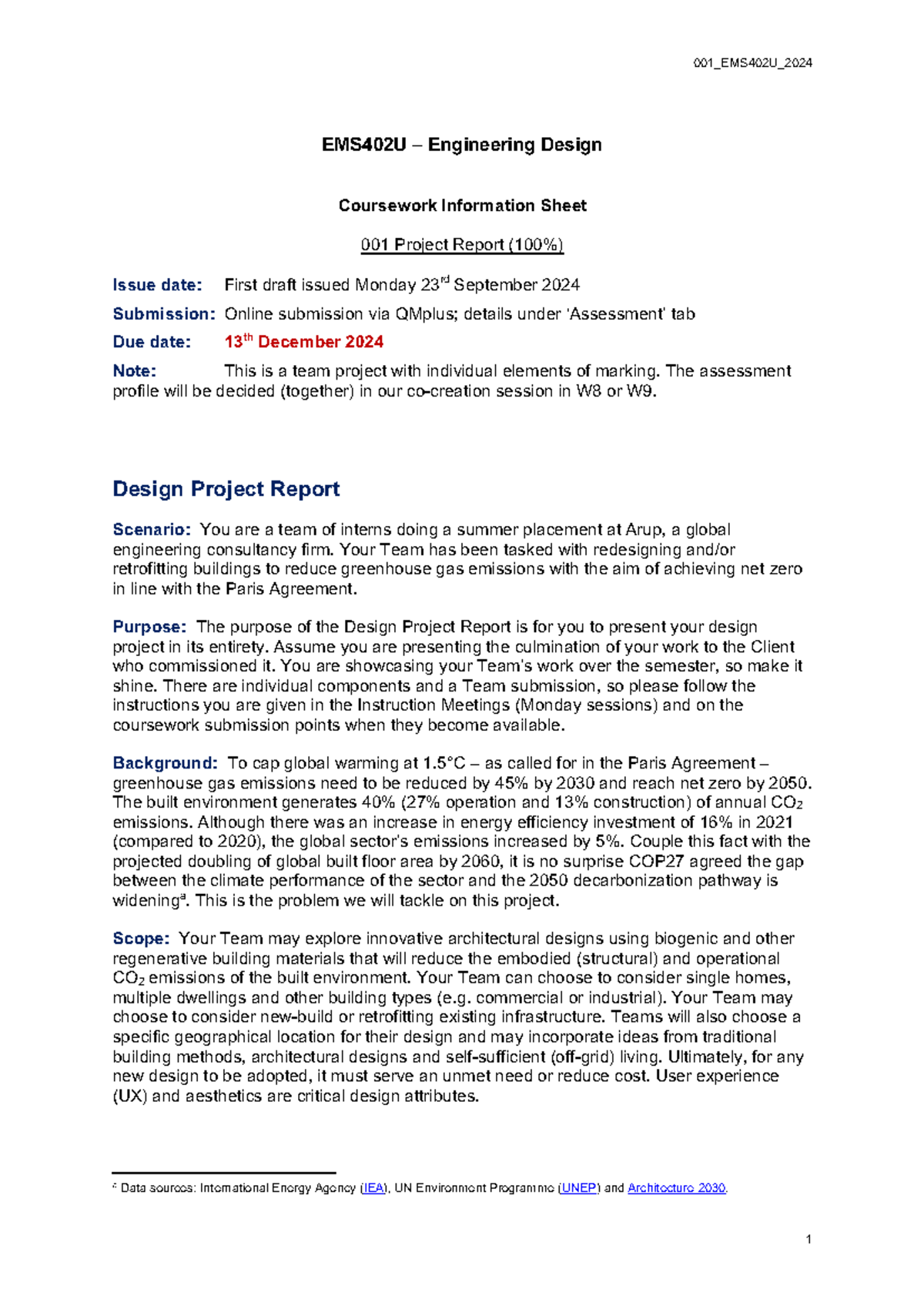 EMS402U-CW Info-2024 -1 - EMS 402 U – Engineering Design Coursework ...