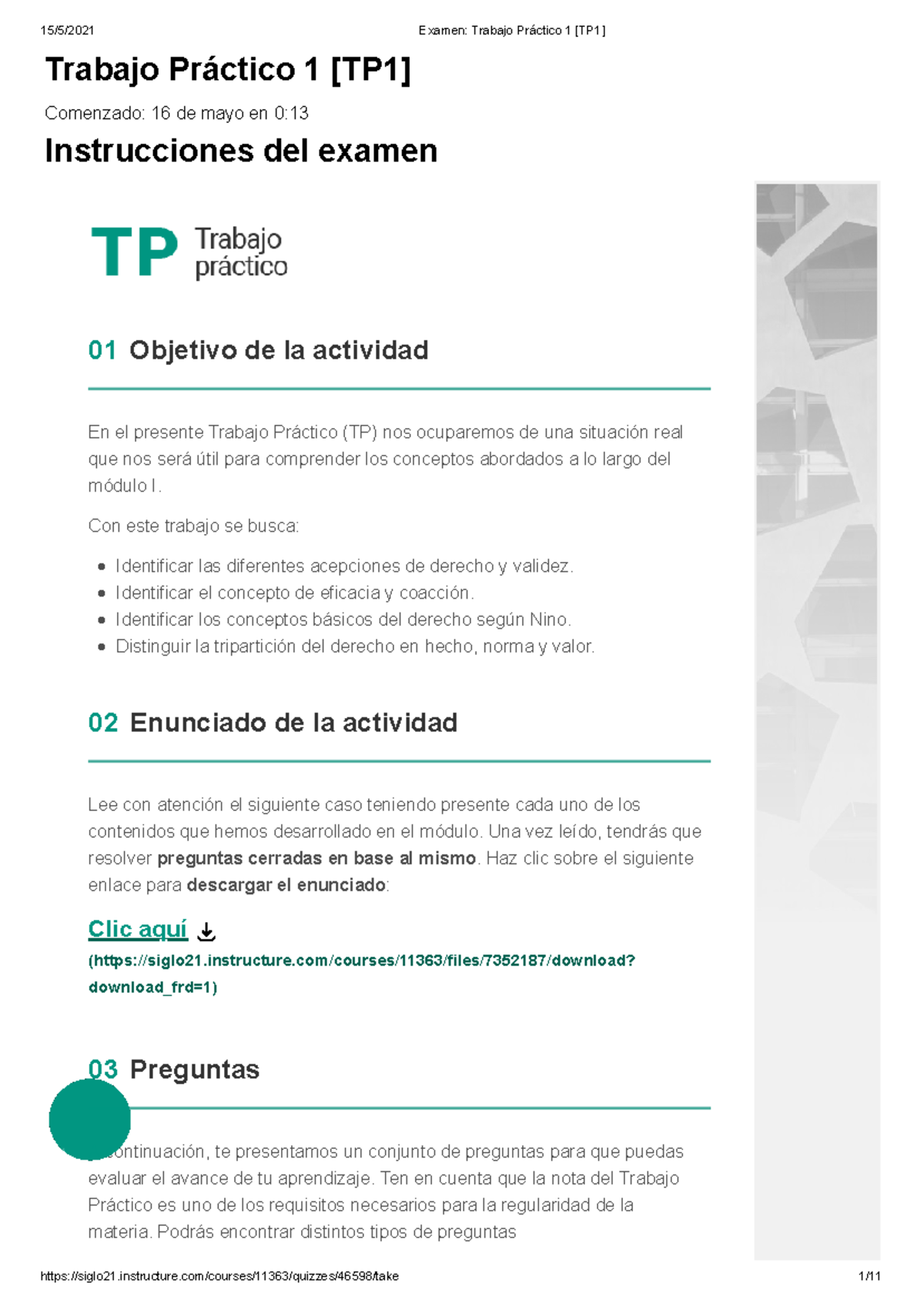 TP1 Intro AL D. 100% FACU D - Trabajo Práctico 1 [TP1] Comenzado: 16 de ...