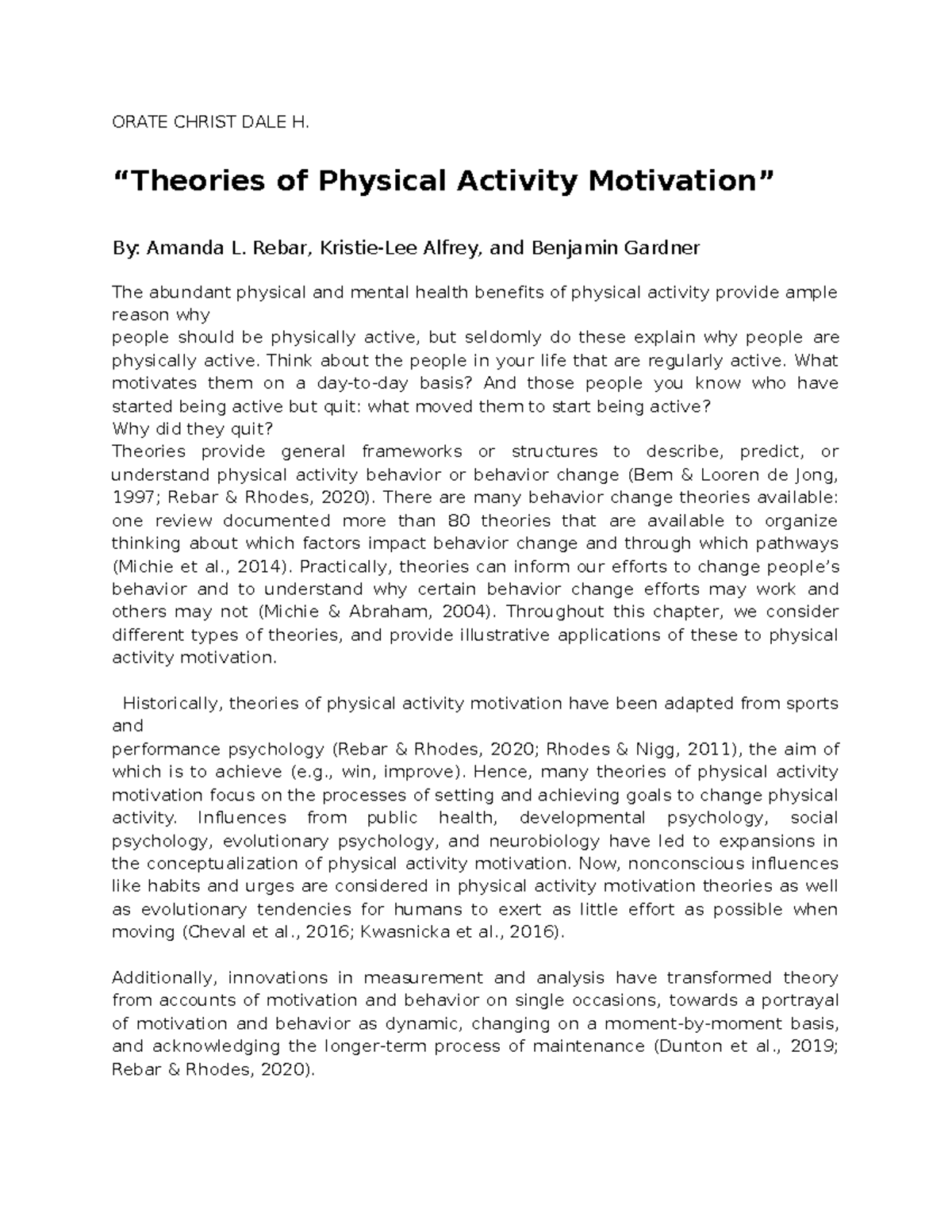 DEYL MWA MWAH - Credit - ORATE CHRIST DALE H. “Theories of Physical ...