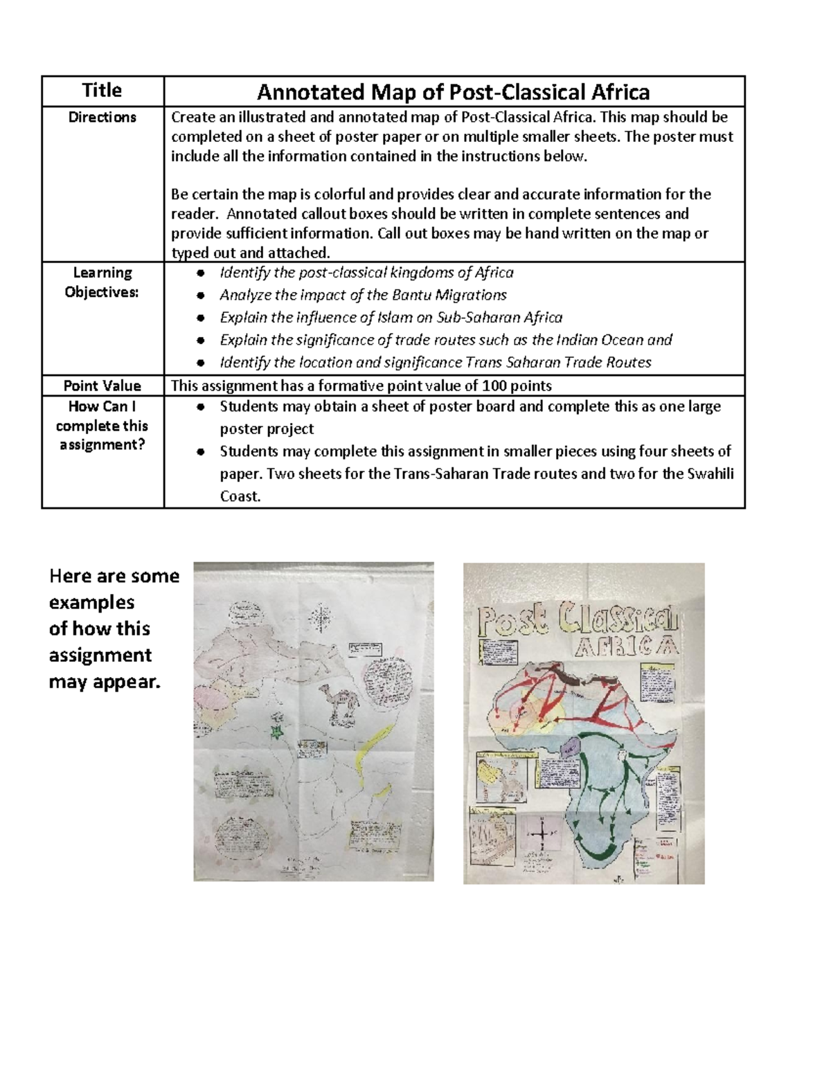 1.5 Map of Post Classical Africa - Title Annotated Map of Post ...
