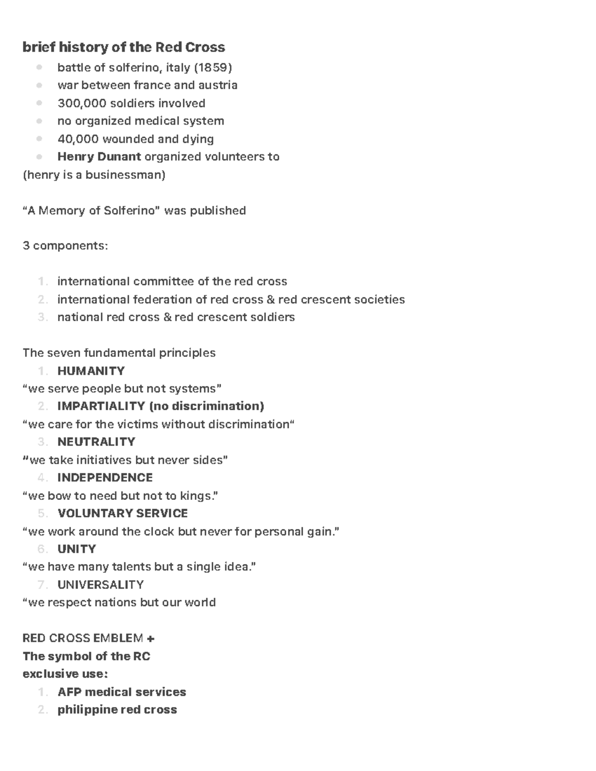 Brief history of the Red Cross - 1. 2. 3. 1. 2. 3. 4. 5. 6. 7. 1. 2 ...