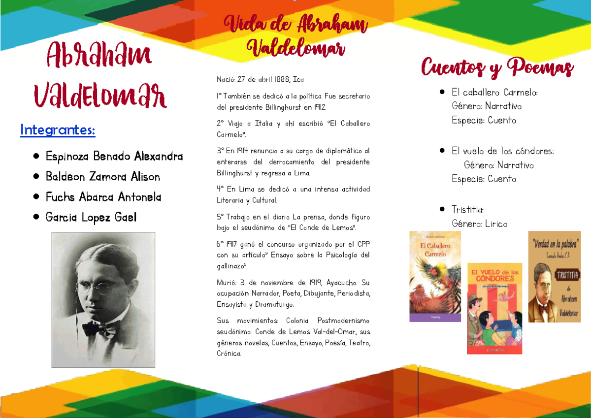 Triptico - llll - Integrantes: Espinoza Benado Alexandra Baldeon Zamora ...