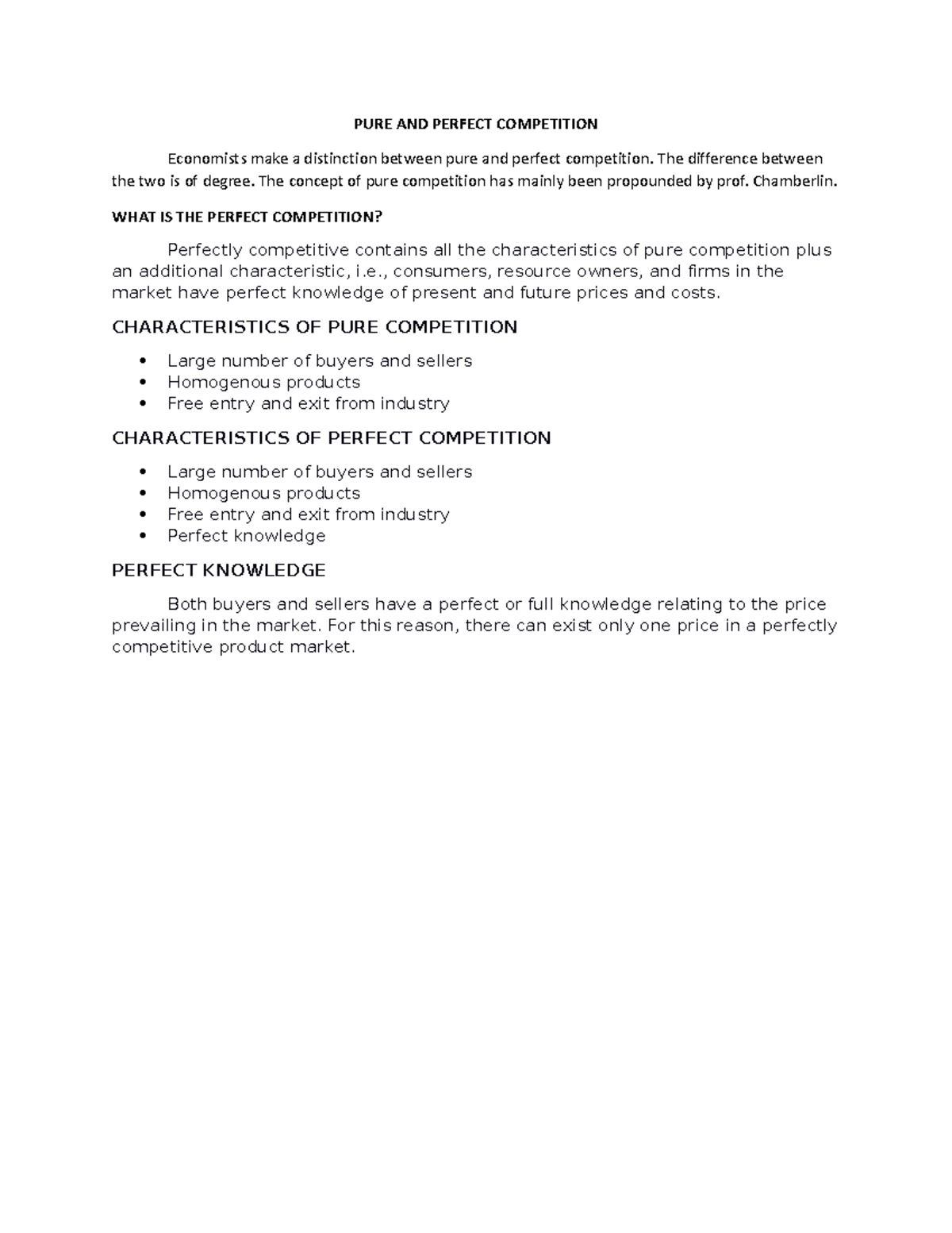 PURE AND Perfect Competition - PURE AND PERFECT COMPETITION Economists ...