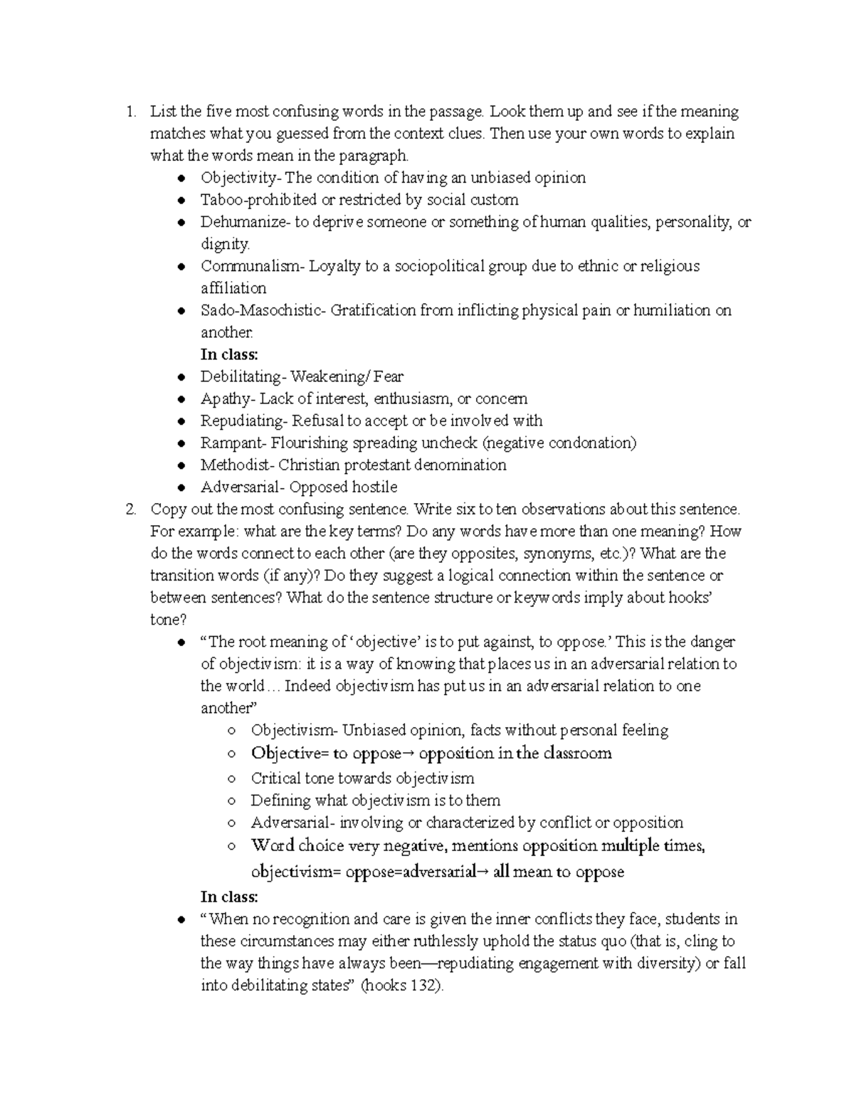 Pre-Writing Steps Notes - List the five most confusing words in the ...