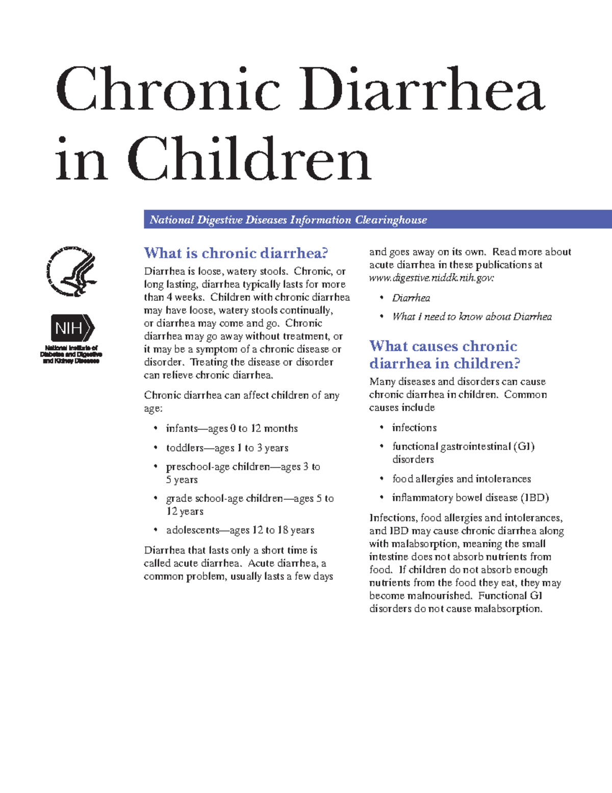 Causes Of Diarrhea In Children