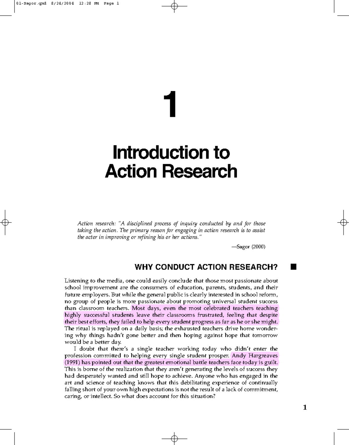 Introduction to action research - 1 1 Introduction to Action Research ...
