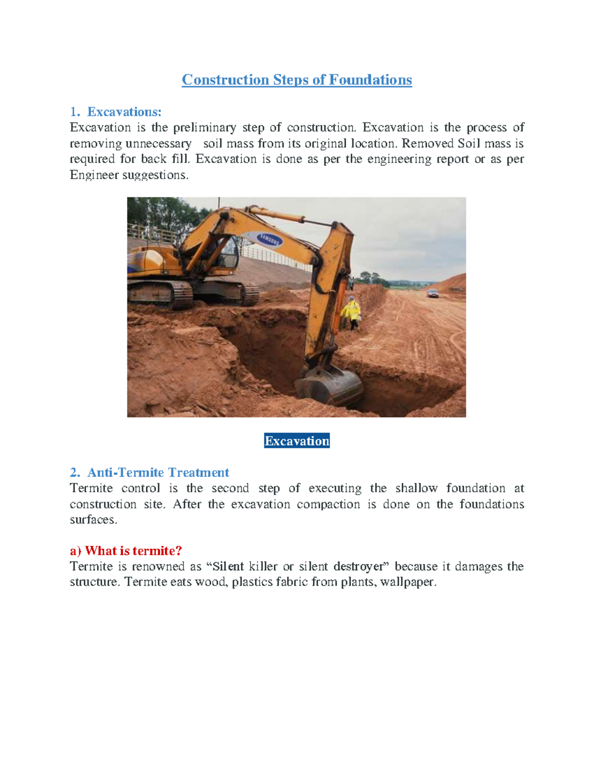 2) Construction Steps of Foundations - Construction Steps of ...