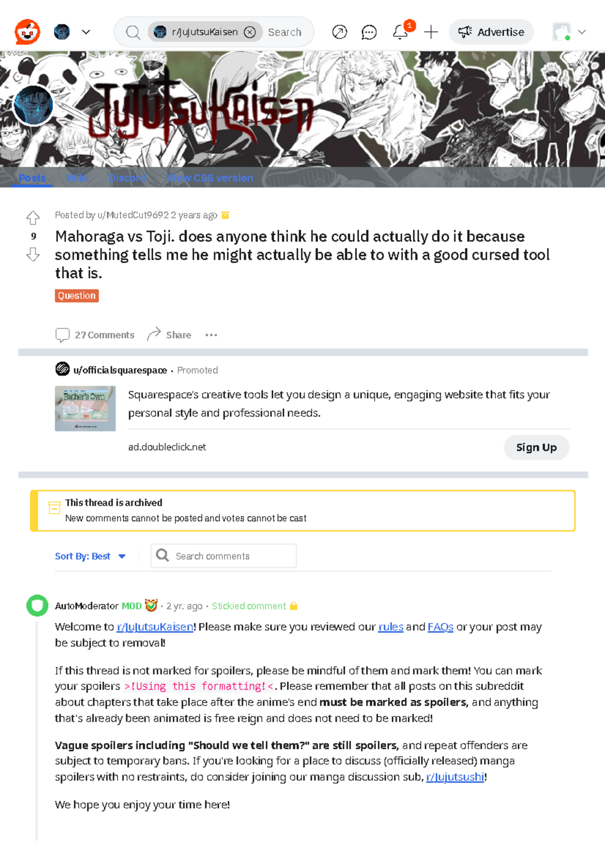 (1) Mahoraga vs Toji. does anyone think he could actually do it because ...